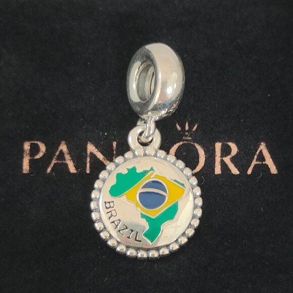 Pandora | Jewelry | Pandora Brazil Flag Map Exclusive Travel Dangle ...